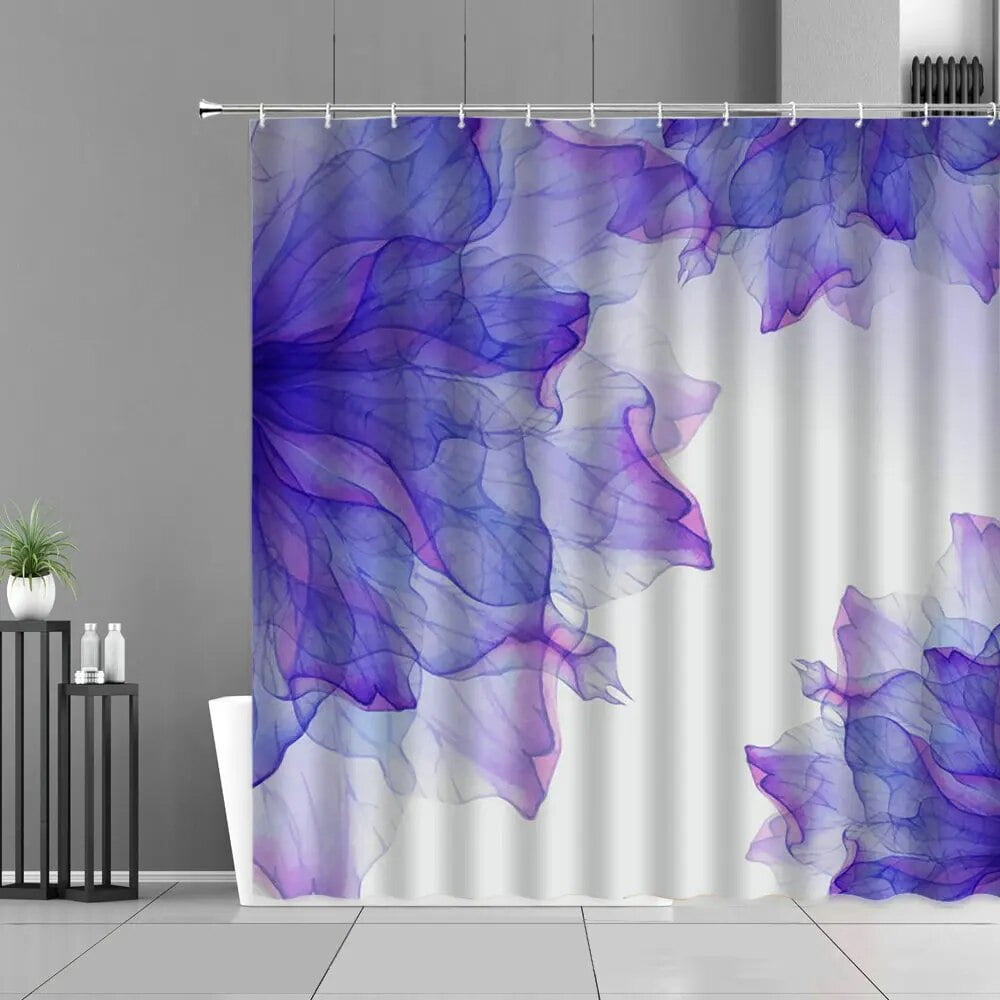 Red Beautiful Floral Shower Curtain Unique Flowers Plants Spring ...