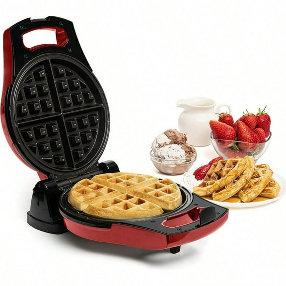 Chefman Mini Electric Non-Stick Belgian Waffle Maker, 5-Inch, with ...