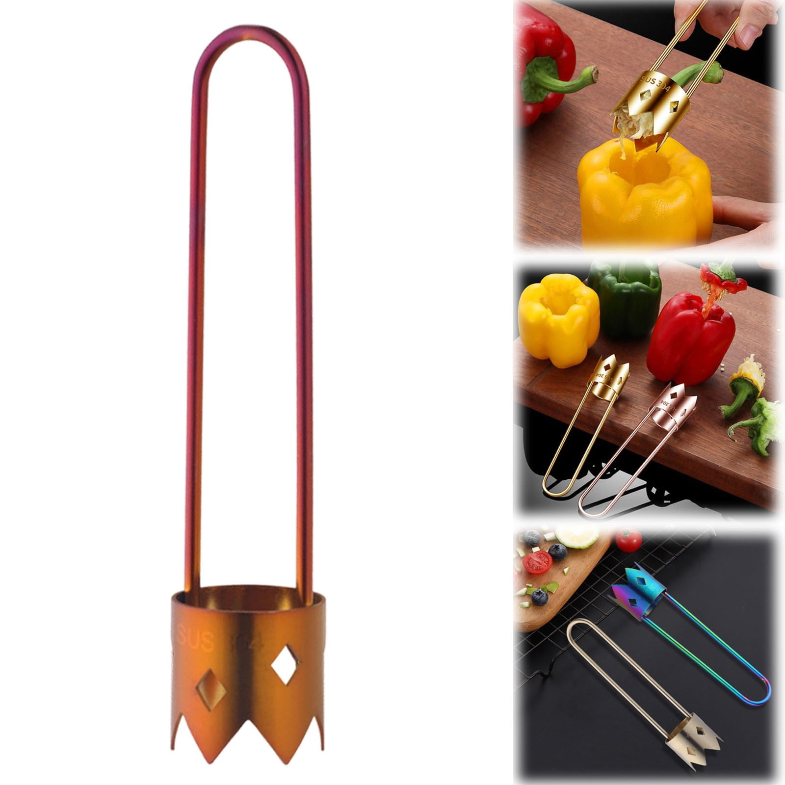 Red Bell Pepper Corer - Pepper, Pineapple, Pear, Apple Corer, 304 ...