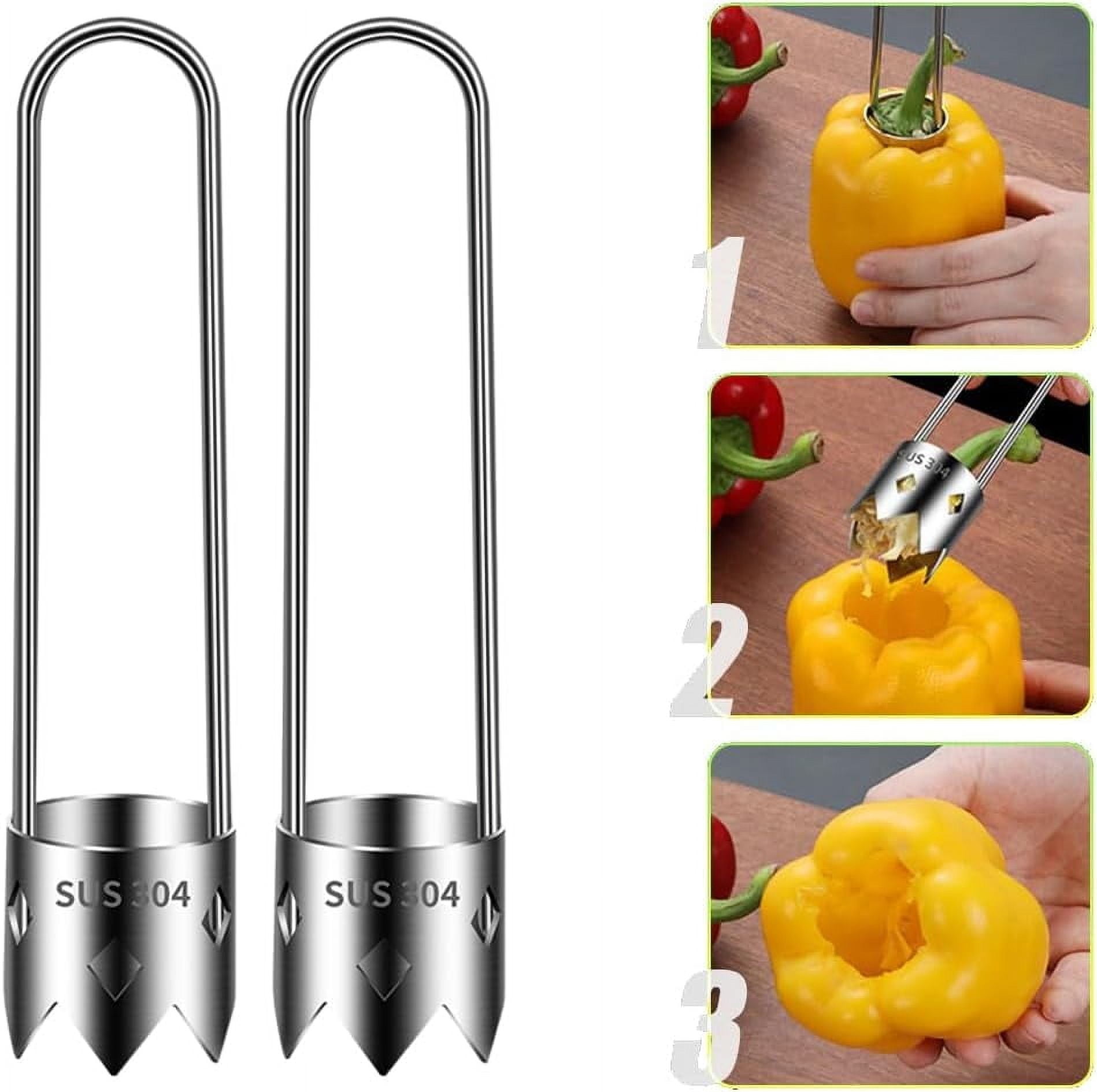 Red Bell Pepper Seed Corer,2025 New Stainless Steel Fruite Corer,Red Bell Peppers Cutter Pepper ...