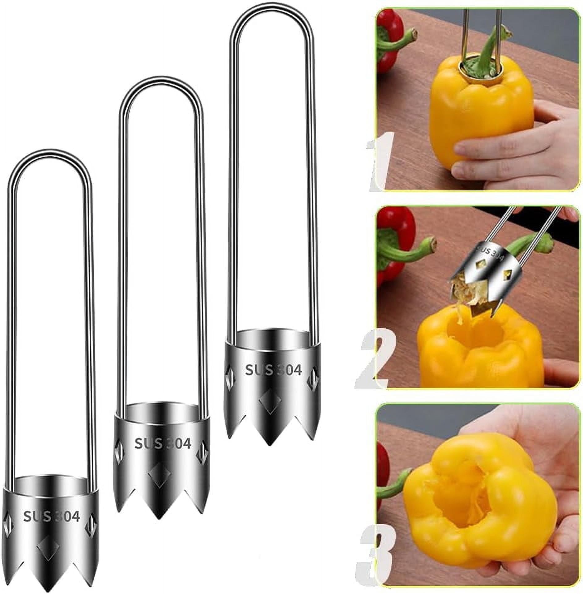 Red Bell Pepper Seed Corer,2025 New Stainless Steel Fruite Corer,Red ...