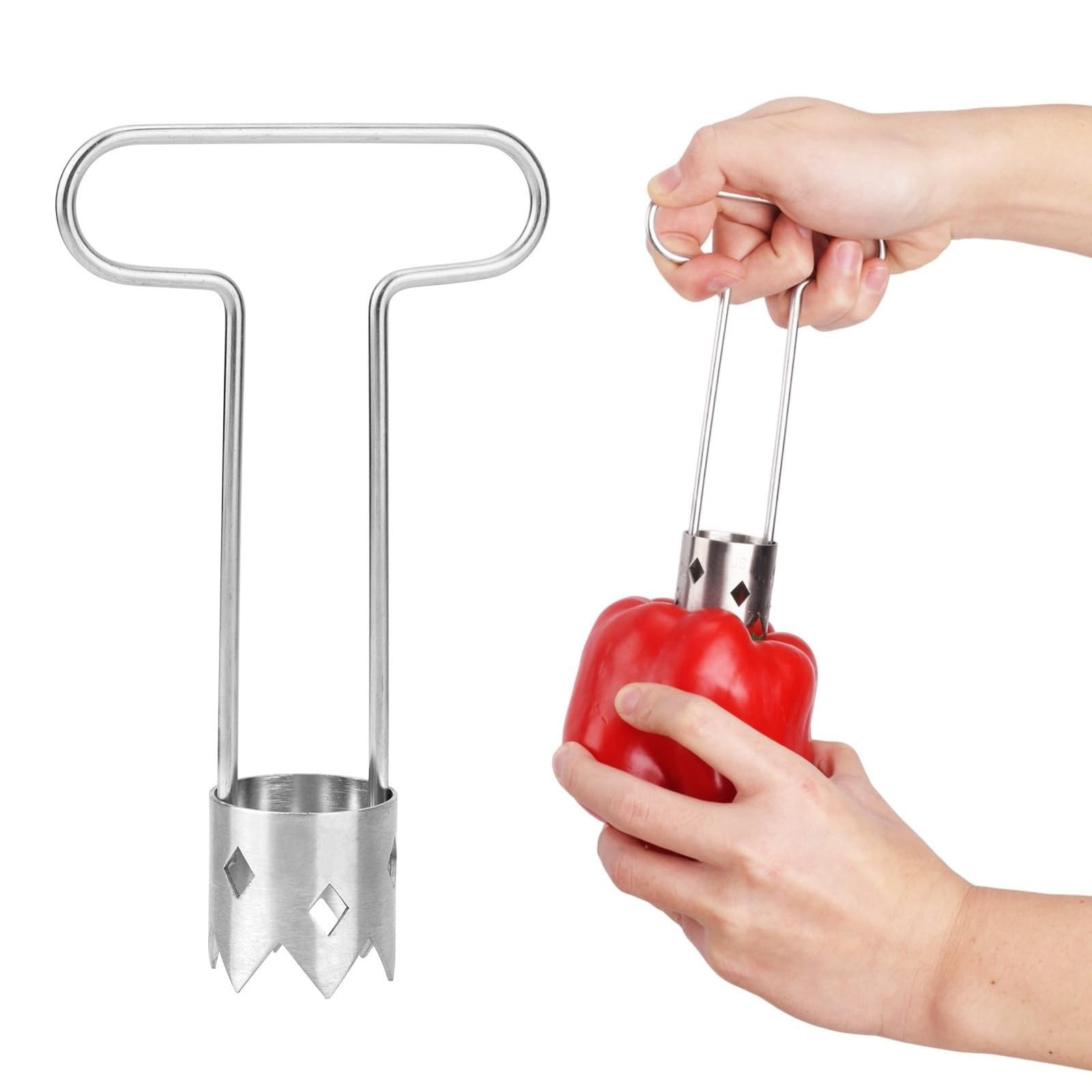 Red Bell Pepper Seed Corer 2025 New Upgrade Corer Tool Multifunction Stainless Pepper Corer Seed ...