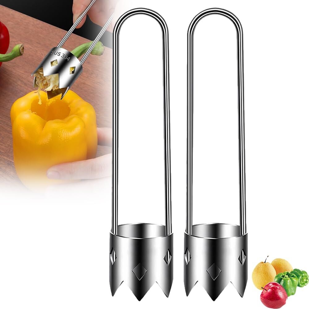 Red Bell Pepper Seed Corer,2025 Upgraded Stainless Steel Apple Corer ...