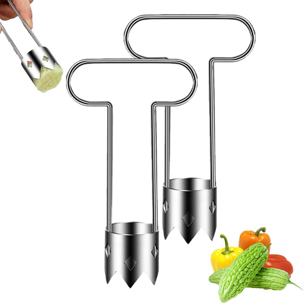 Red Bell Pepper Seed Corer, T-Shaped Handle Apple Corers, Multifunction Stainless Steel Fruit ...