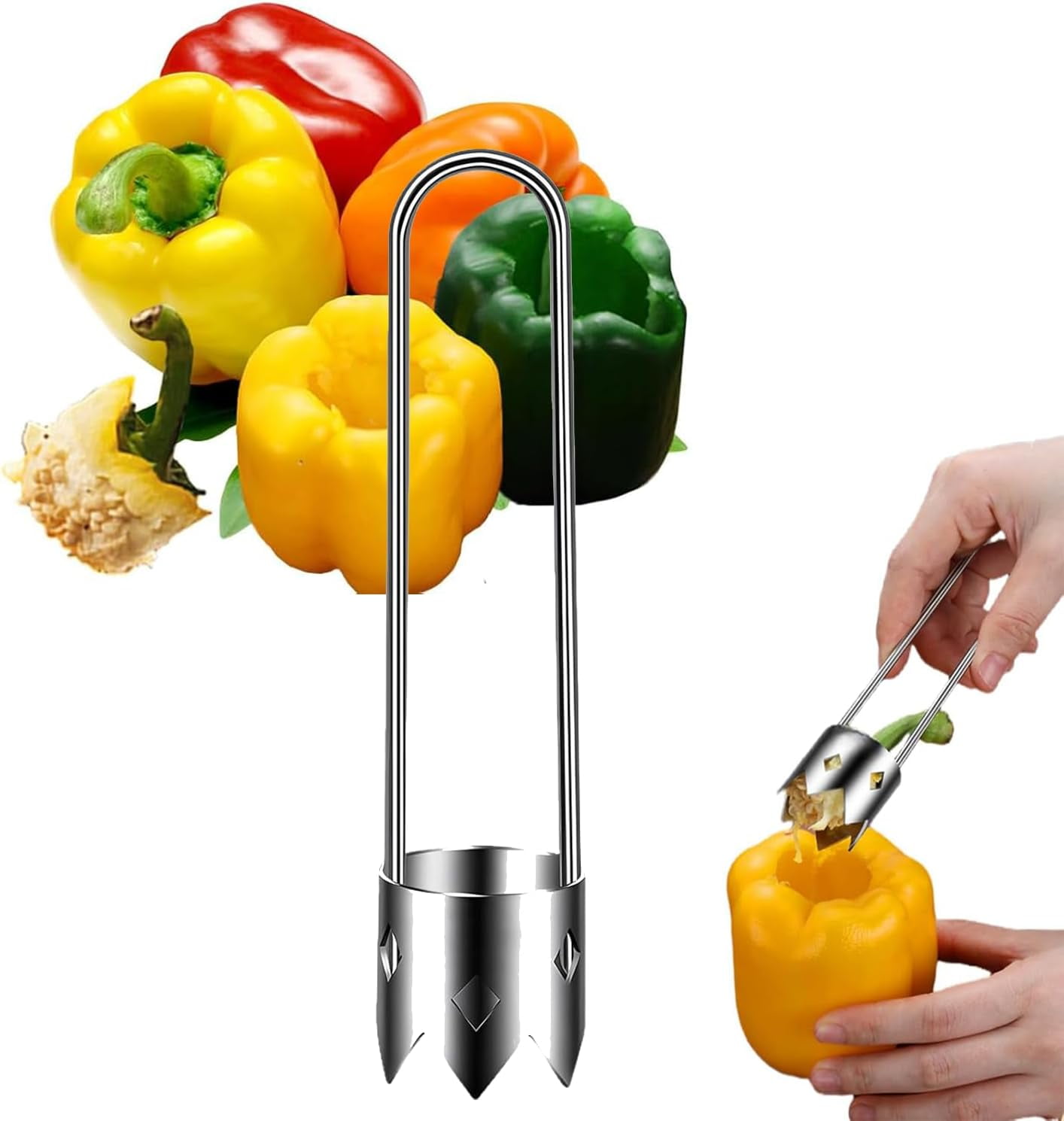 Red Bell Pepper Seed Corer,Upgraded Stainless Steel Fruite Corer ...