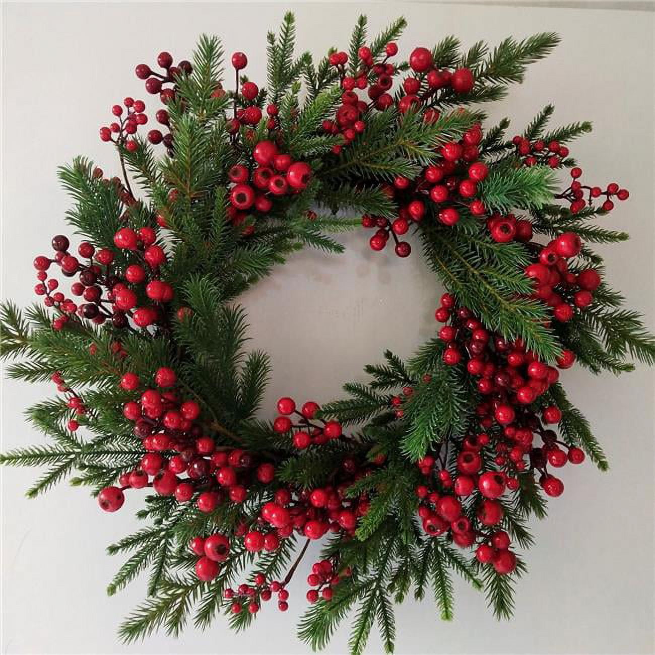 Red Berries & Boughs Wreath - Walmart.com