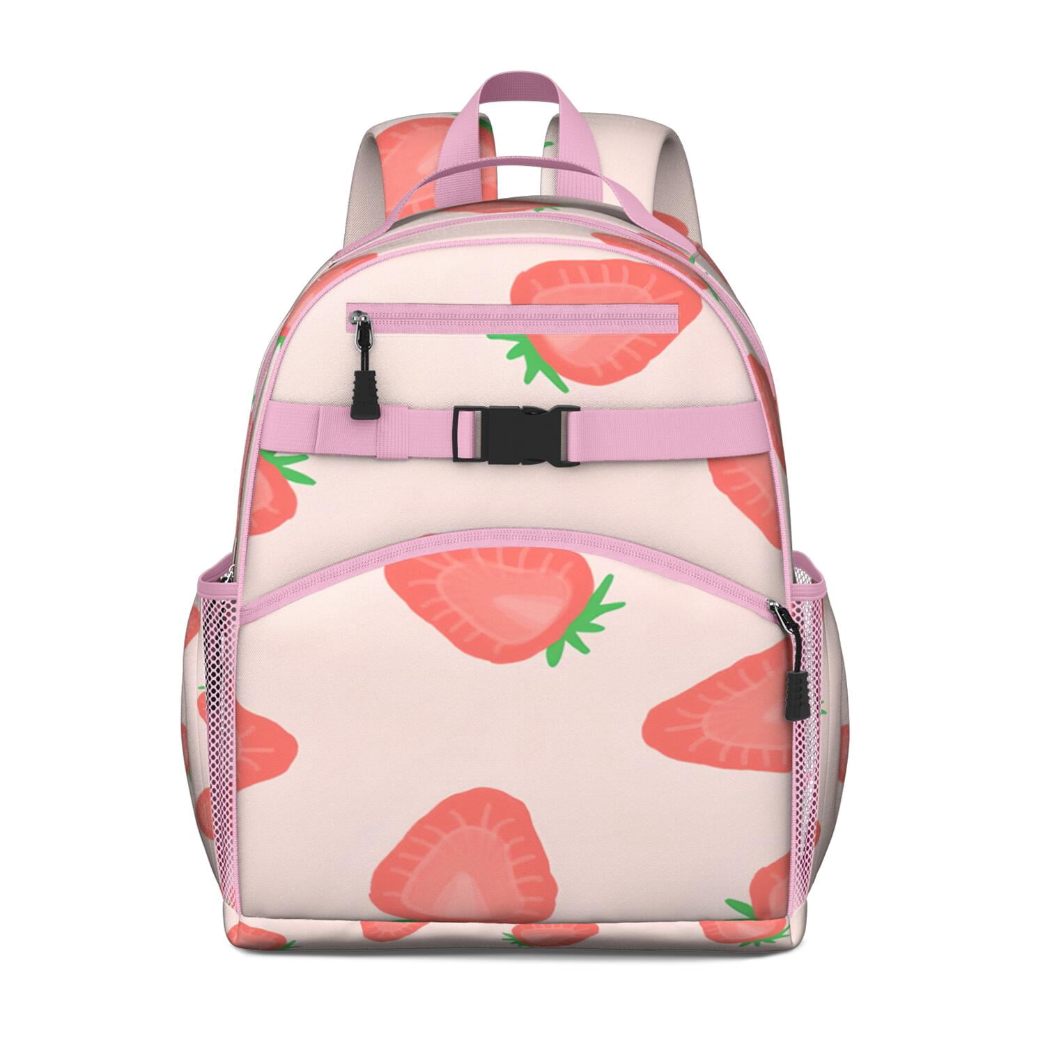 Red Berry Backpack for School - Cute Strawberry Design with Adjustable ...