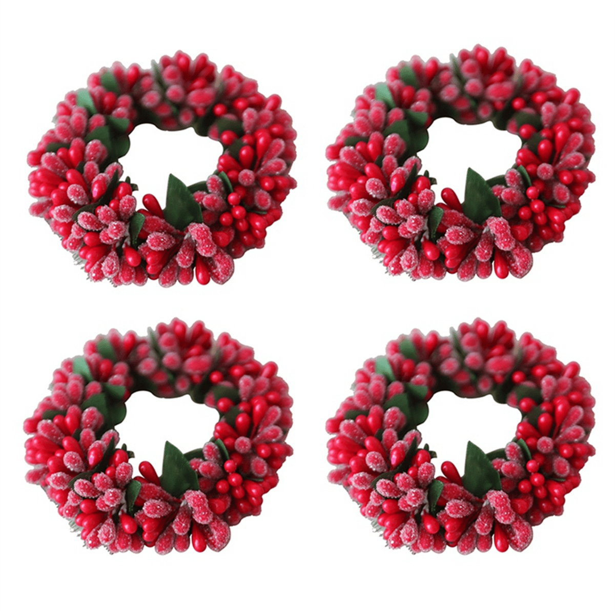 Red Berry Candlesticks Candle Holder Christmas Tealight-Candle Garland ...