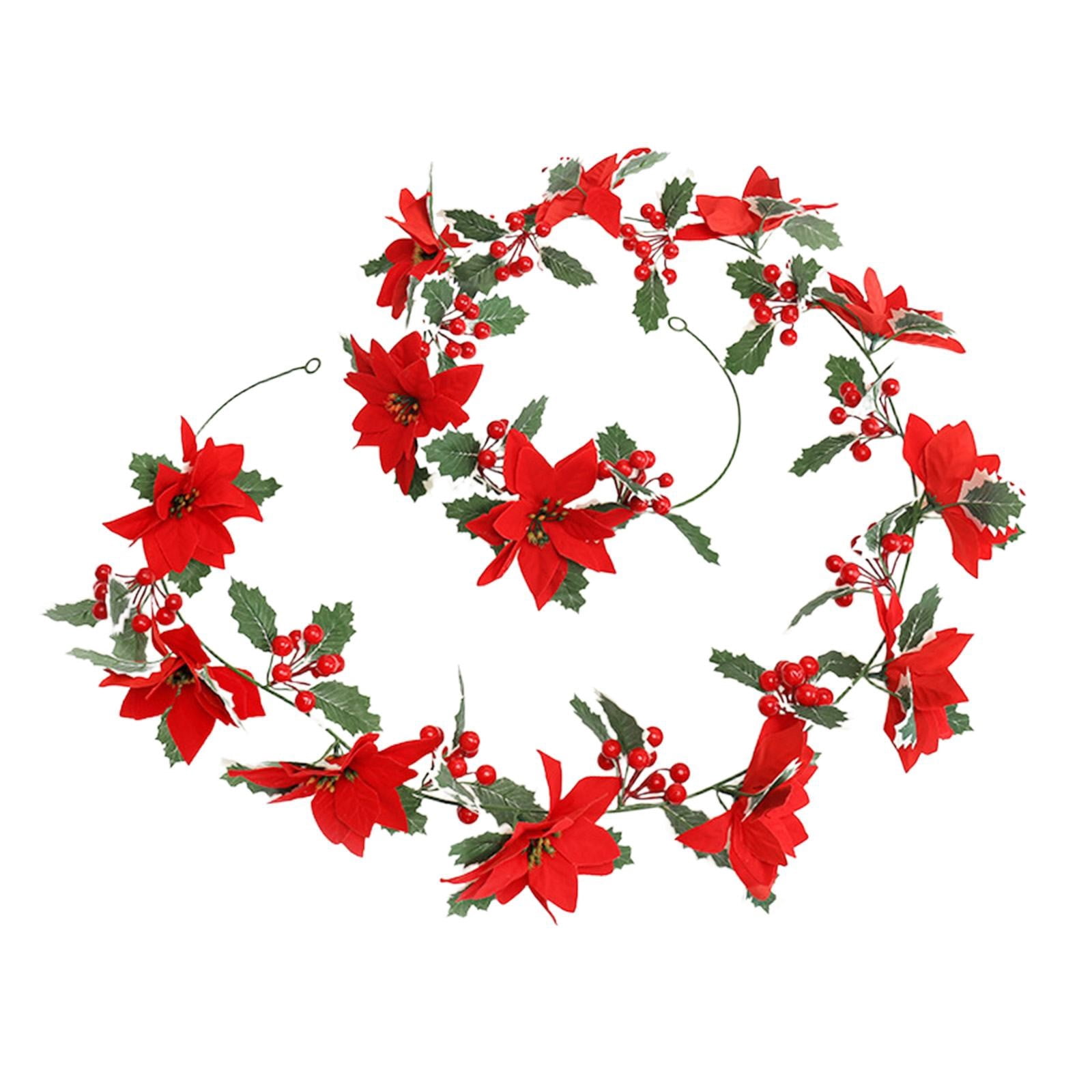 Red Berry Christmas Vines 78.7", Realistic Faux Ivy Garland for Indoor ...