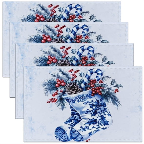 Red Berry Placemats Set of 4 12x18 Pine Cones Place Mat Kawaii ...