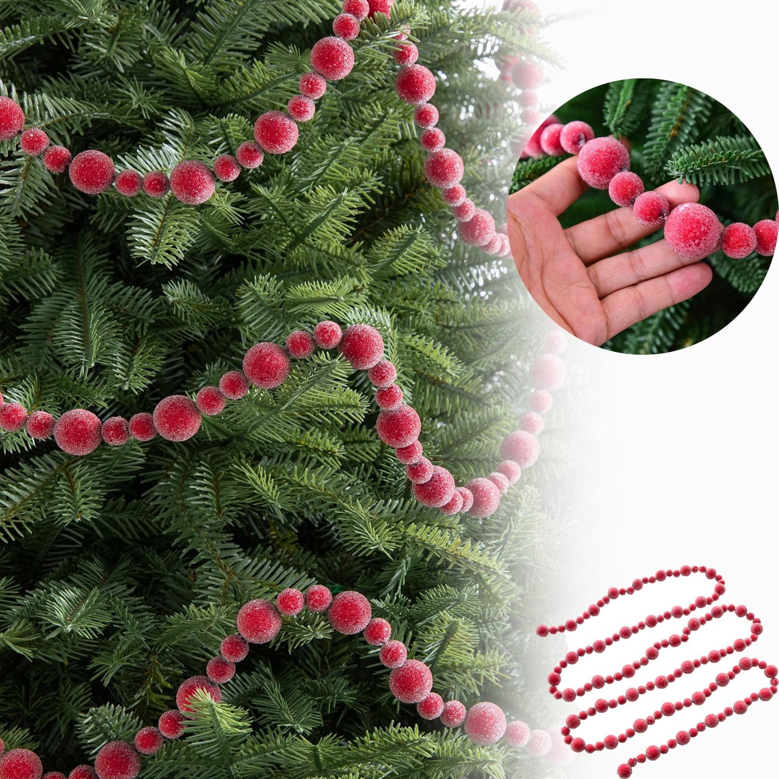Red Berry String Festive Decorations for Holiday Celebrations and Party ...