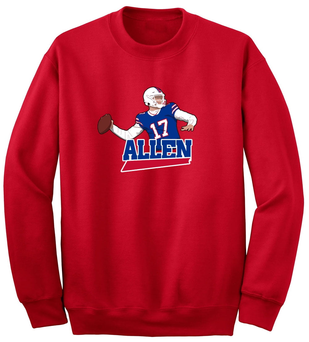 Red Bills Josh Allen Logo Pic Crew Neck Sweatshirt - Walmart.com