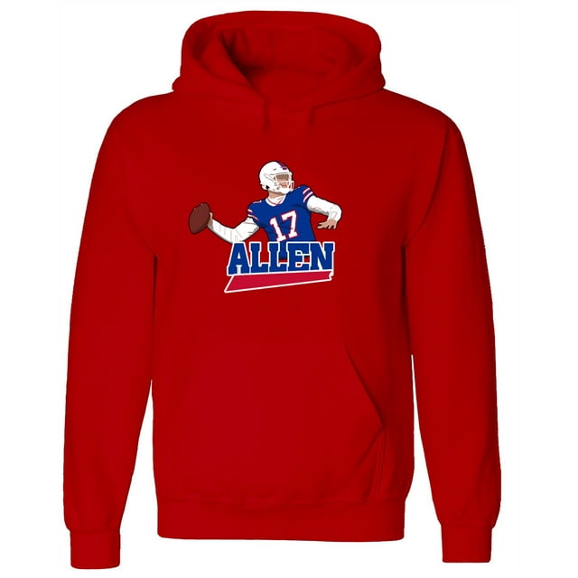 Red Bills Josh Allen Logo Pic Hooded Sweatshirt Hoodie - Walmart.com