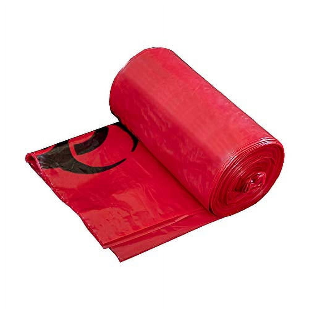 Red Biohazard Bags 37 in x 50 in 1.2 mil Case:100 (44 Gallon Pack 100 ...