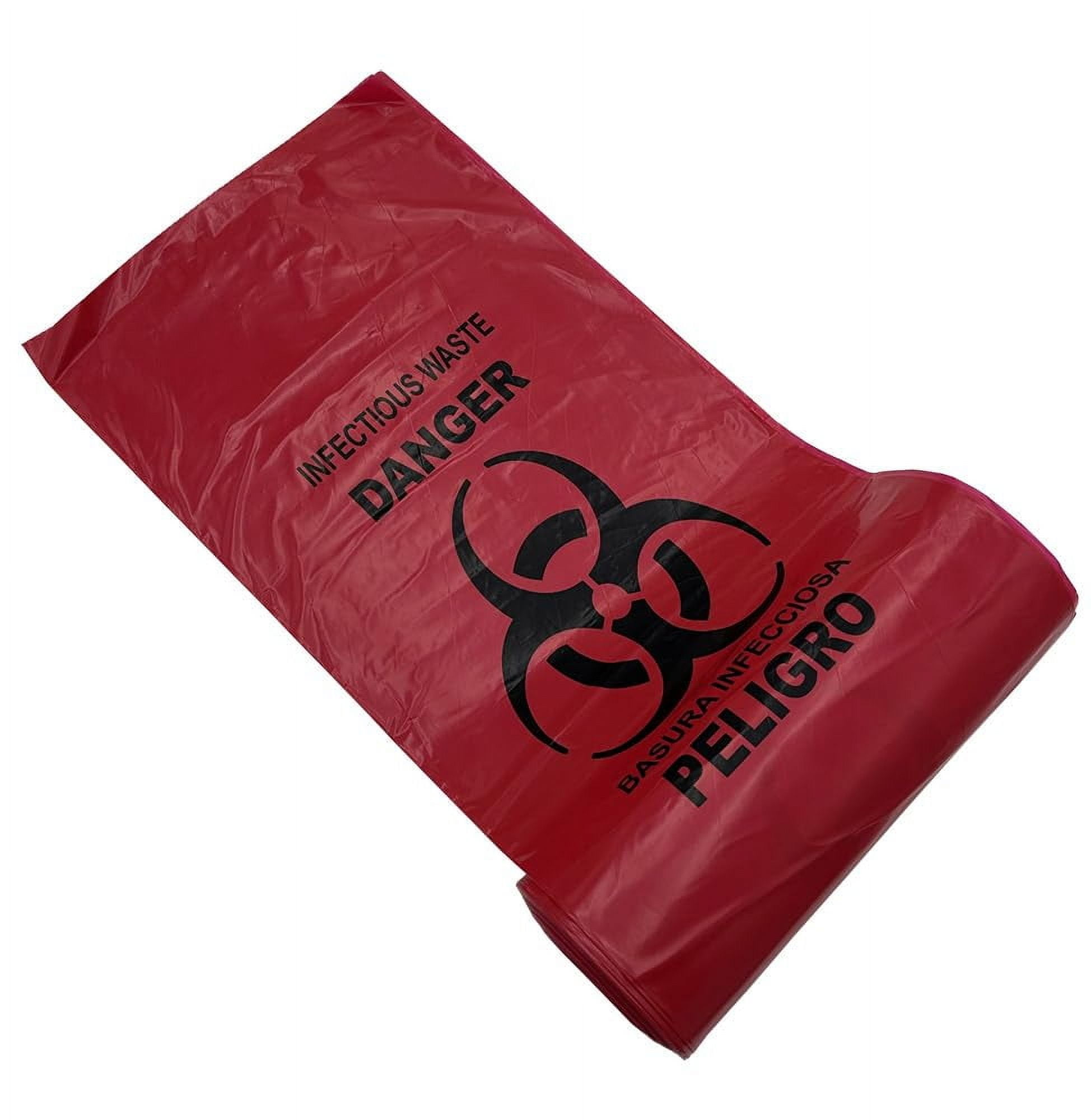 Red Biohazard Bags 40 in x 46 in 1.2 mil Case:100 (40-45 Gallons ...