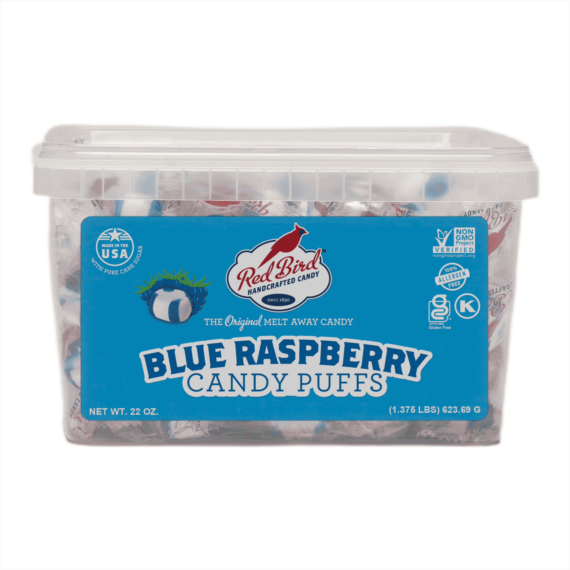 Red Bird Blue Raspberry Flavored Candy Puff, Individually Wrapped Candy ...