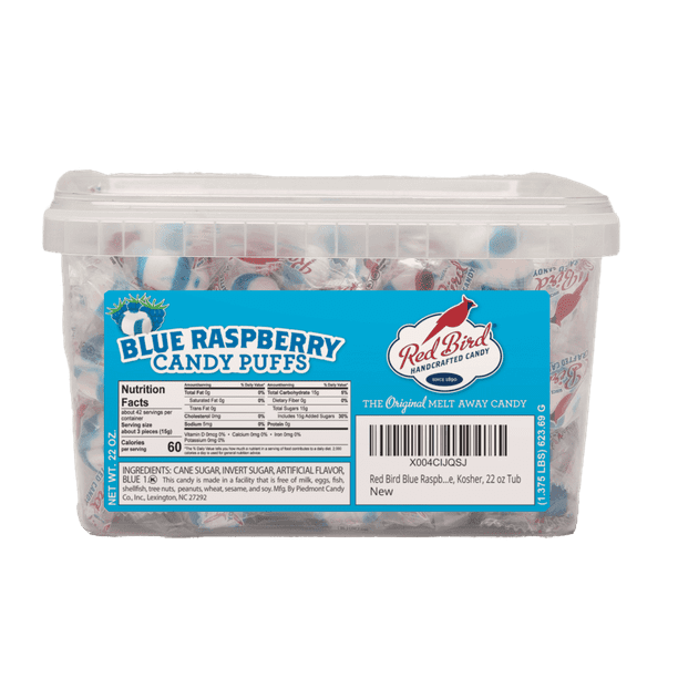 Red Bird Blue Raspberry Flavored Candy Puff, Individually Wrapped Candy ...