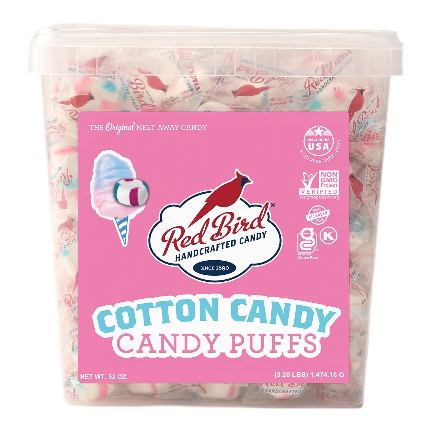 Red Bird Cotton Candy BCF26 Flavored Candy, Mints Individually Wrapped ...