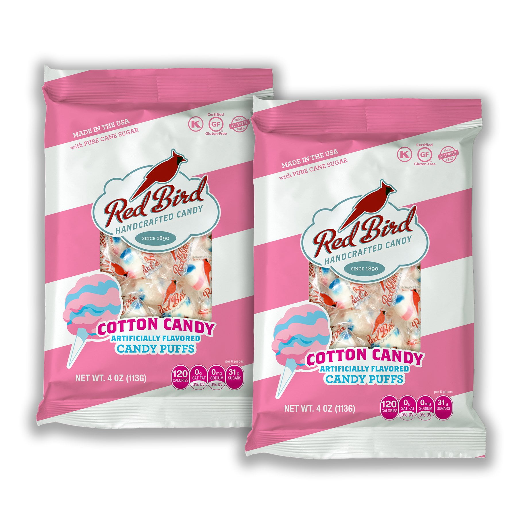 Red Bird Cotton Candy Flavored MDA05 Candy, Mints Individually Wrapped ...