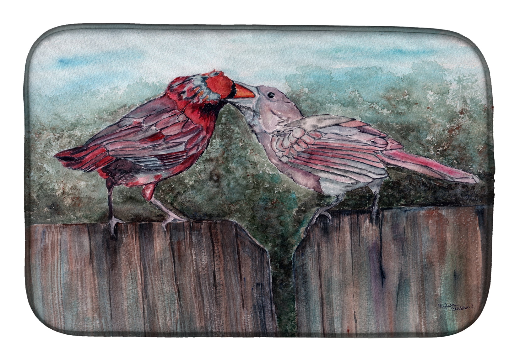 Red Bird Feeding Dish Drying Mat - Walmart.com
