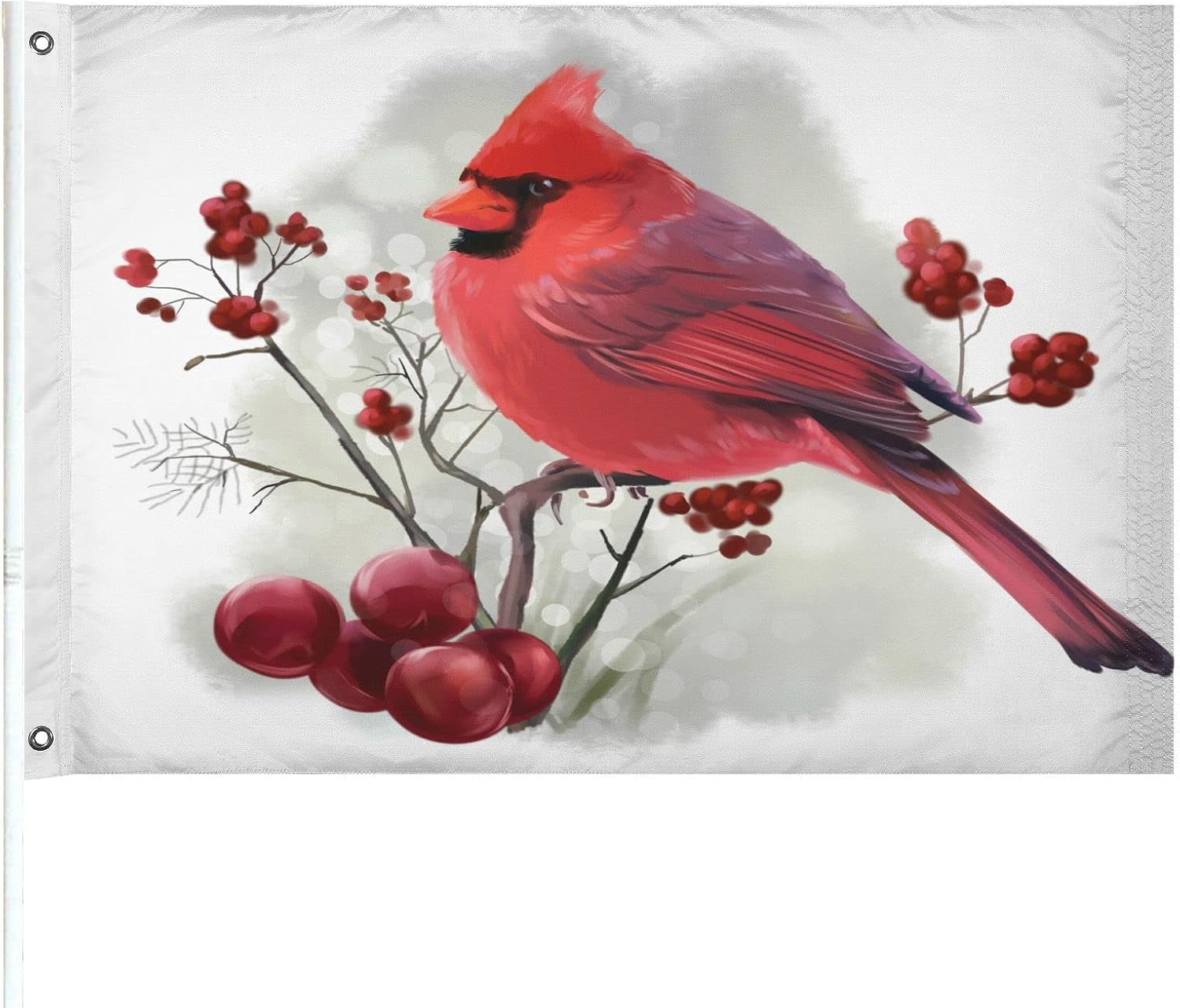 Red Bird Flag Outdoor Garden Flag for Outside Funny Flags with Brass ...