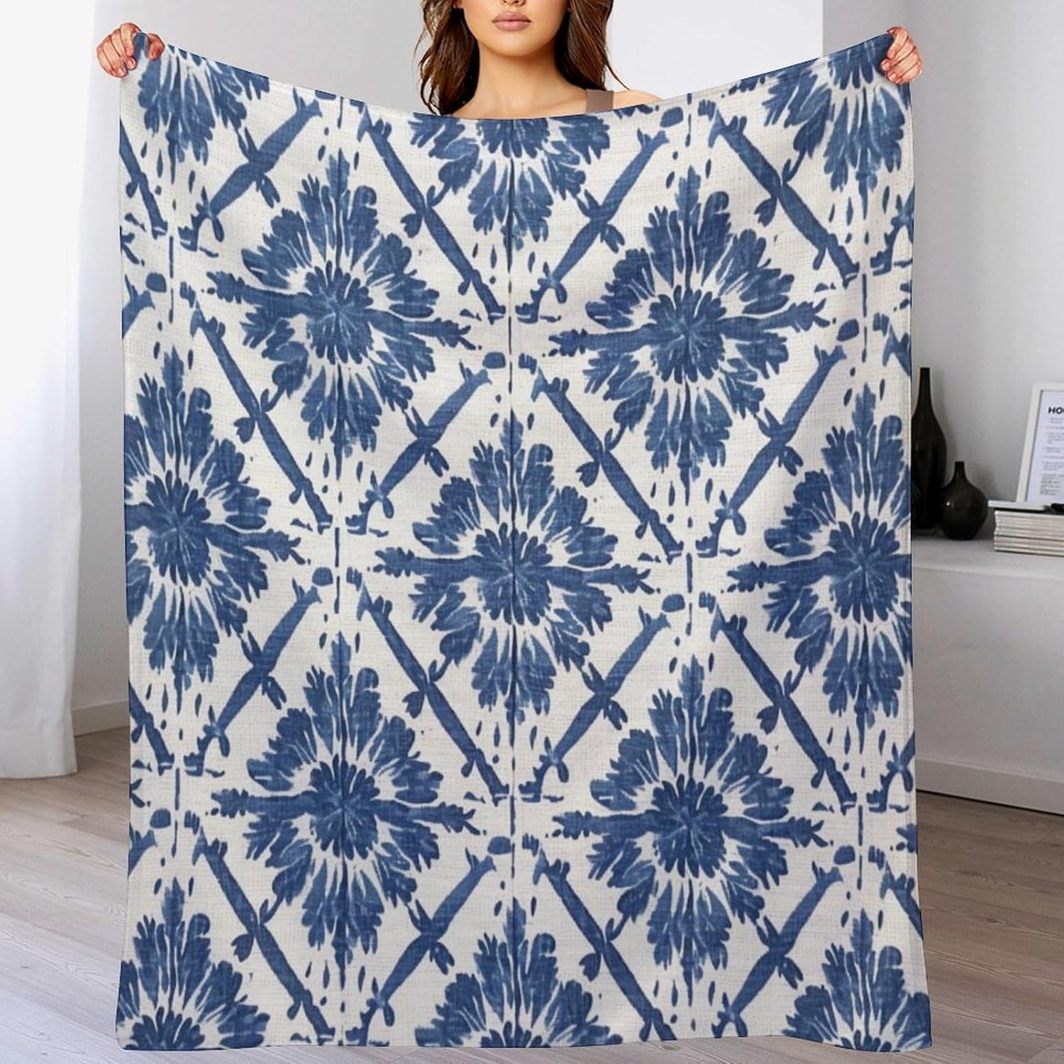 Red Bird Floral Flower Blanket Asian Style Fleece Throw Blanket 60"x80 ...