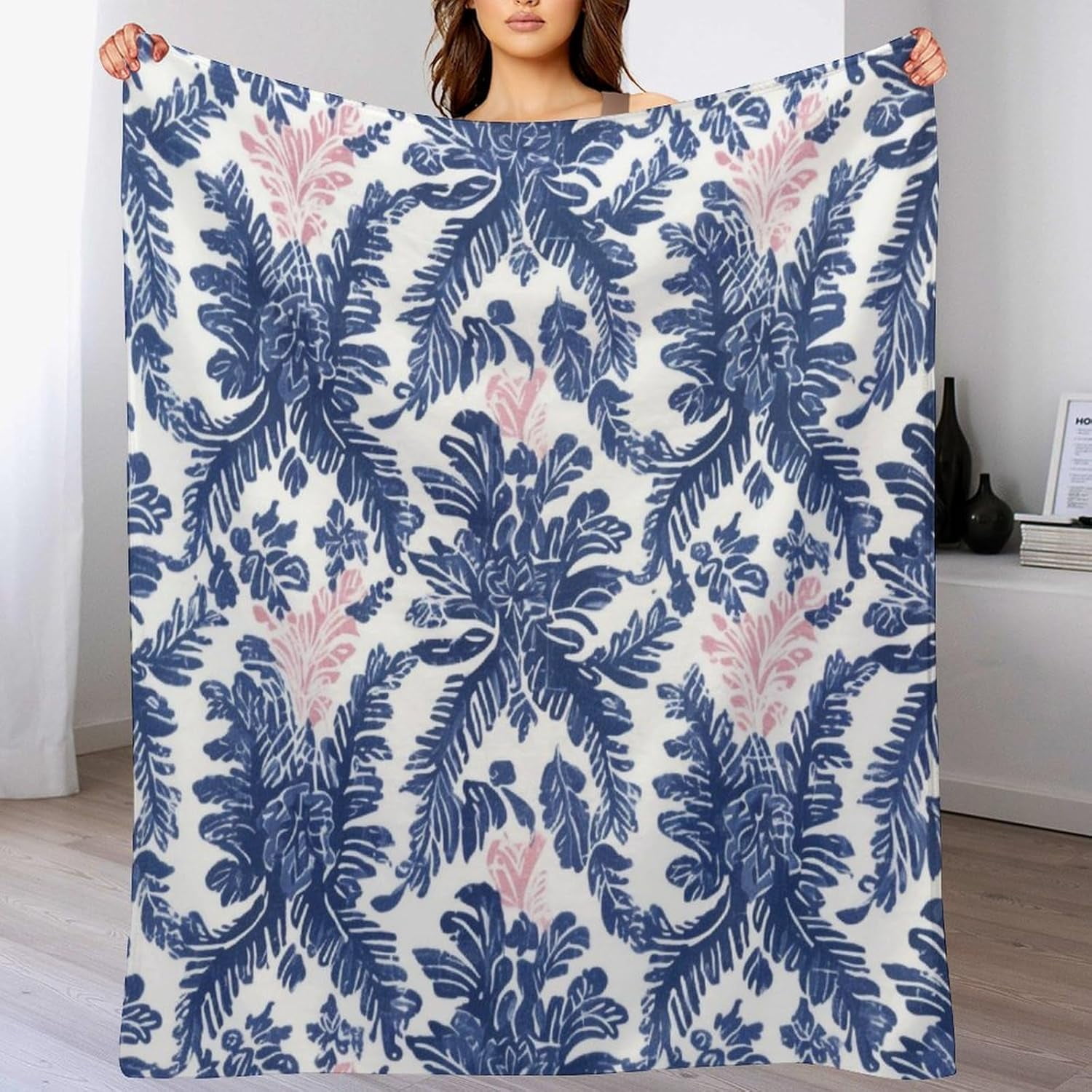 Red Bird Floral Flower Blanket Asian Style Fleece Throw Blanket 60"x80 ...