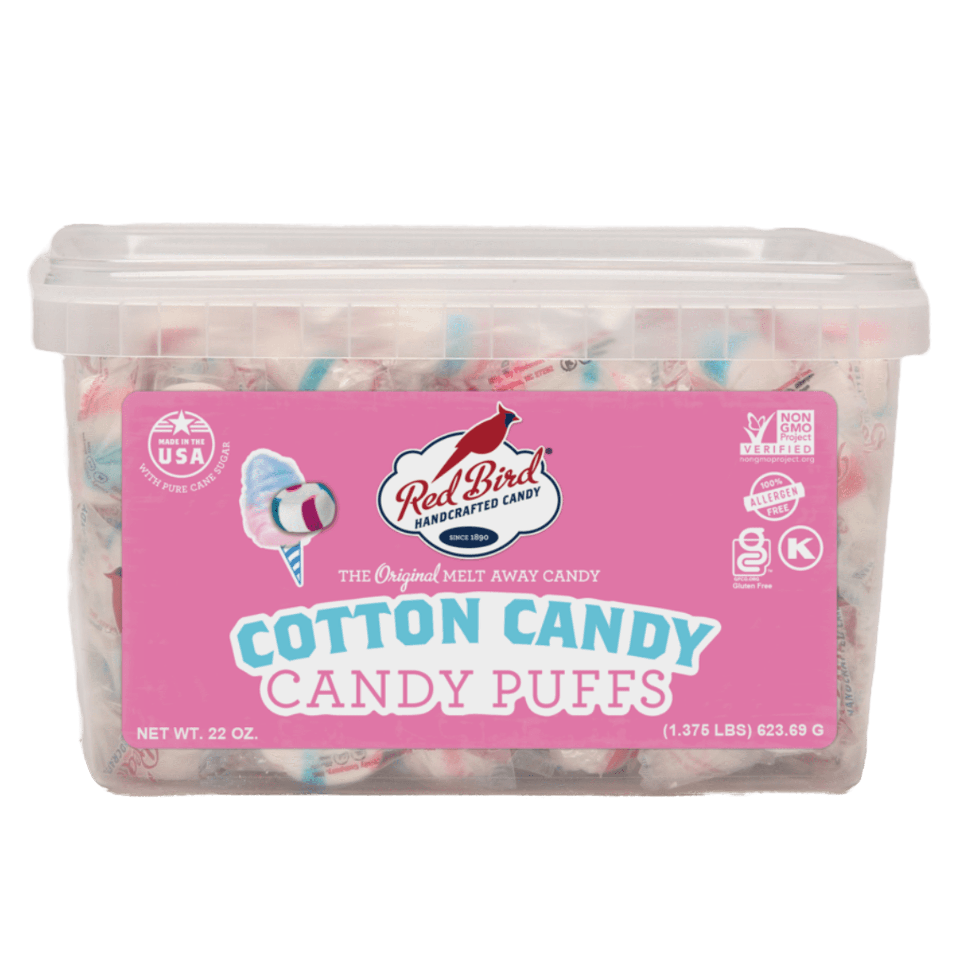 Red Bird Cotton Candy Flavored Puffs, 22 oz Tub - Walmart.com