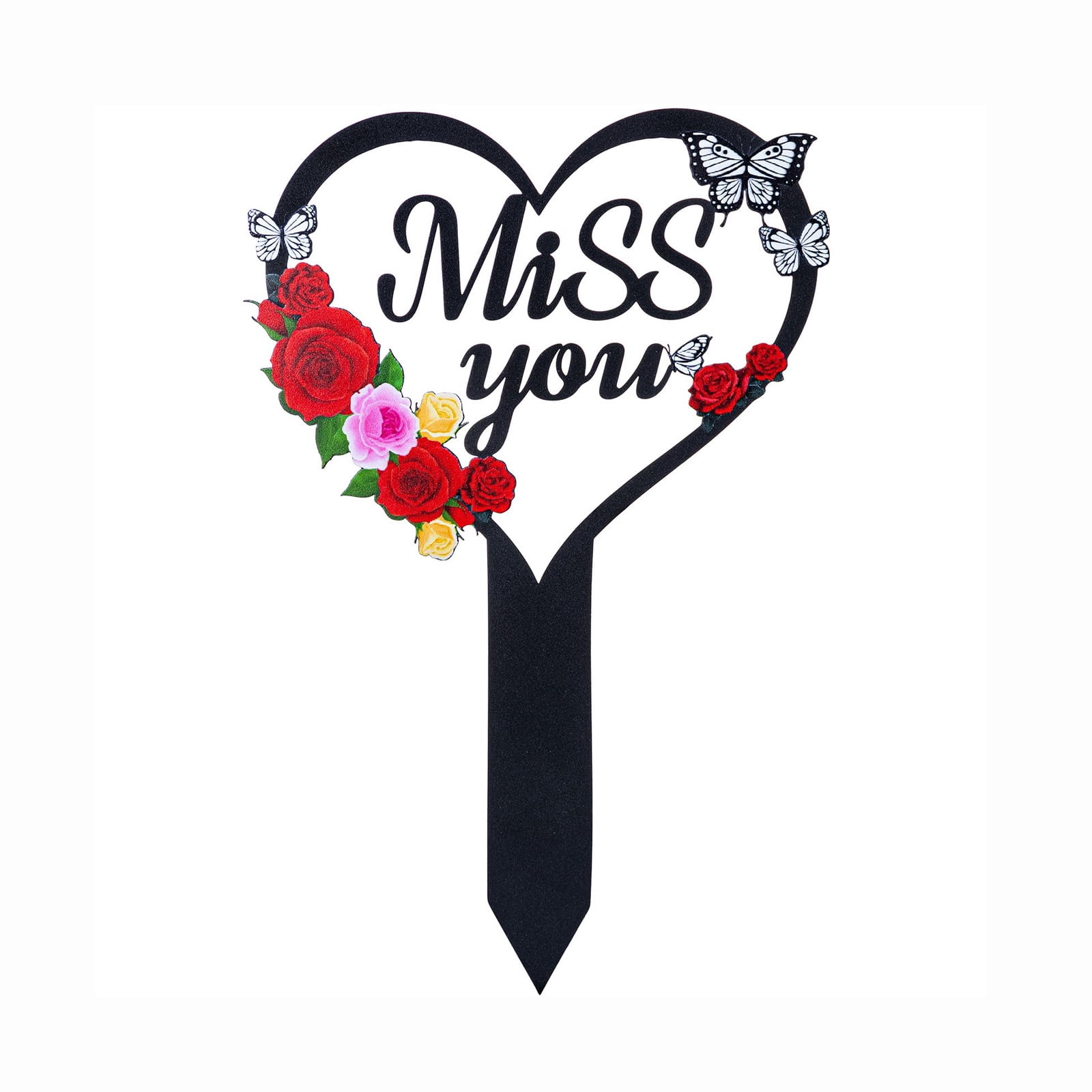 Red Bird Memorial Heart Shaped Garden Stake,Sympathy Decor,Rustproof ...