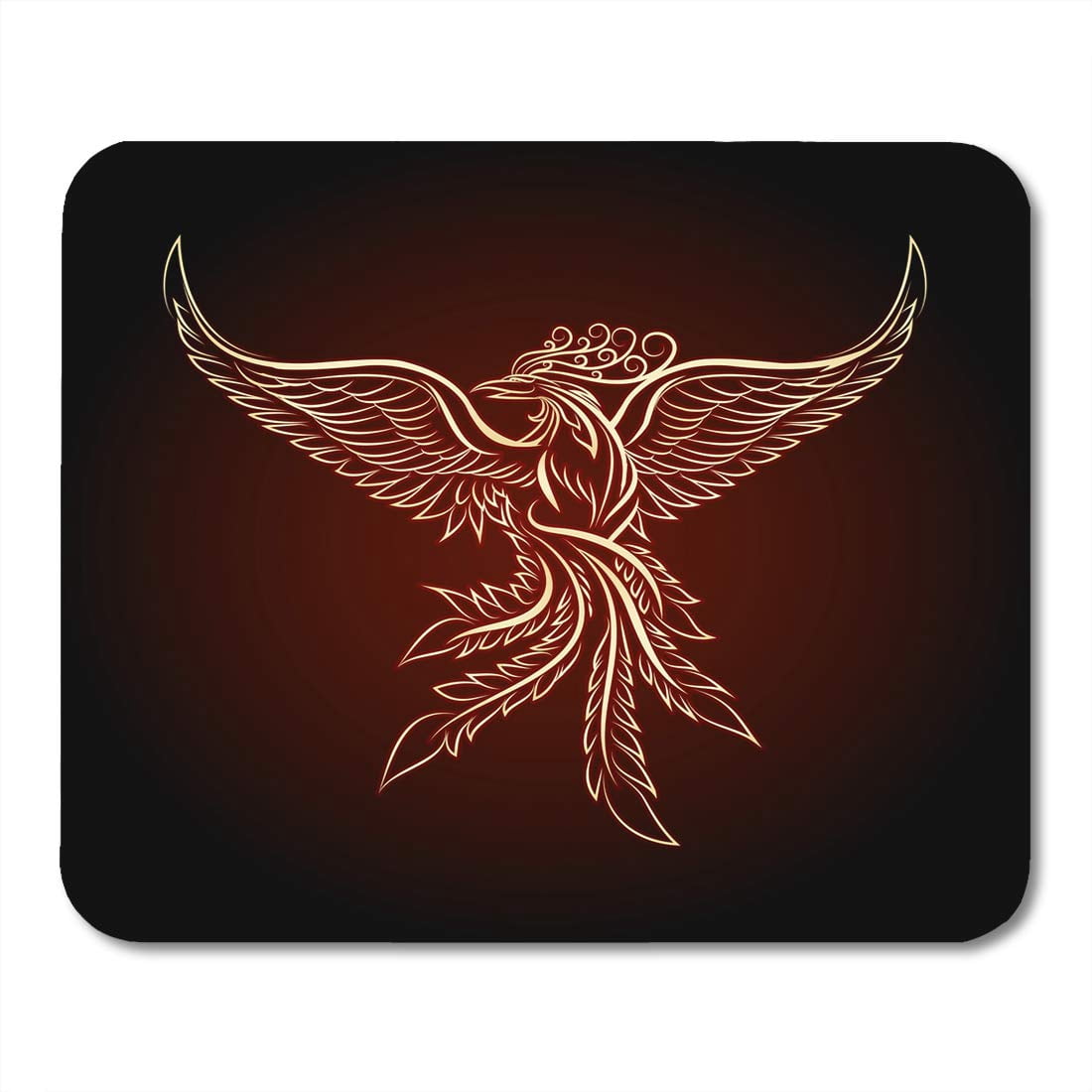 Red Bird Phoenix Emblem Drawn in Tattoo Orange Fire Gothic Royal ...