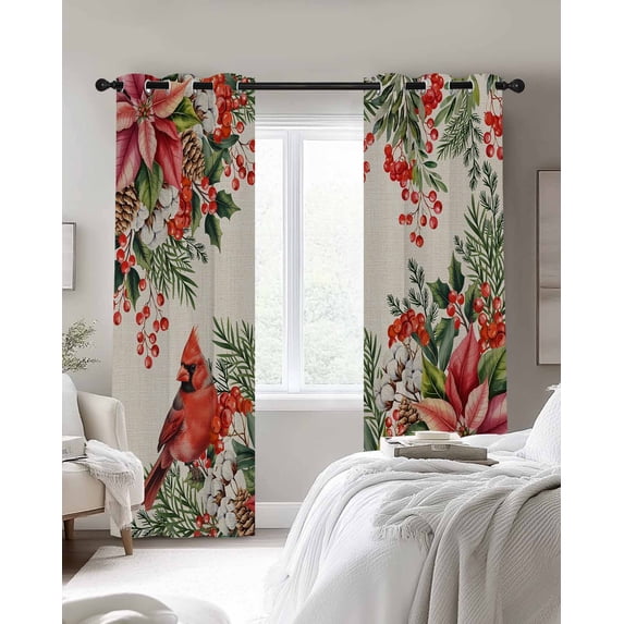 Red Bird Plant Blackout Curtains 2 Panels Wilmington Cardinal Flowers ...