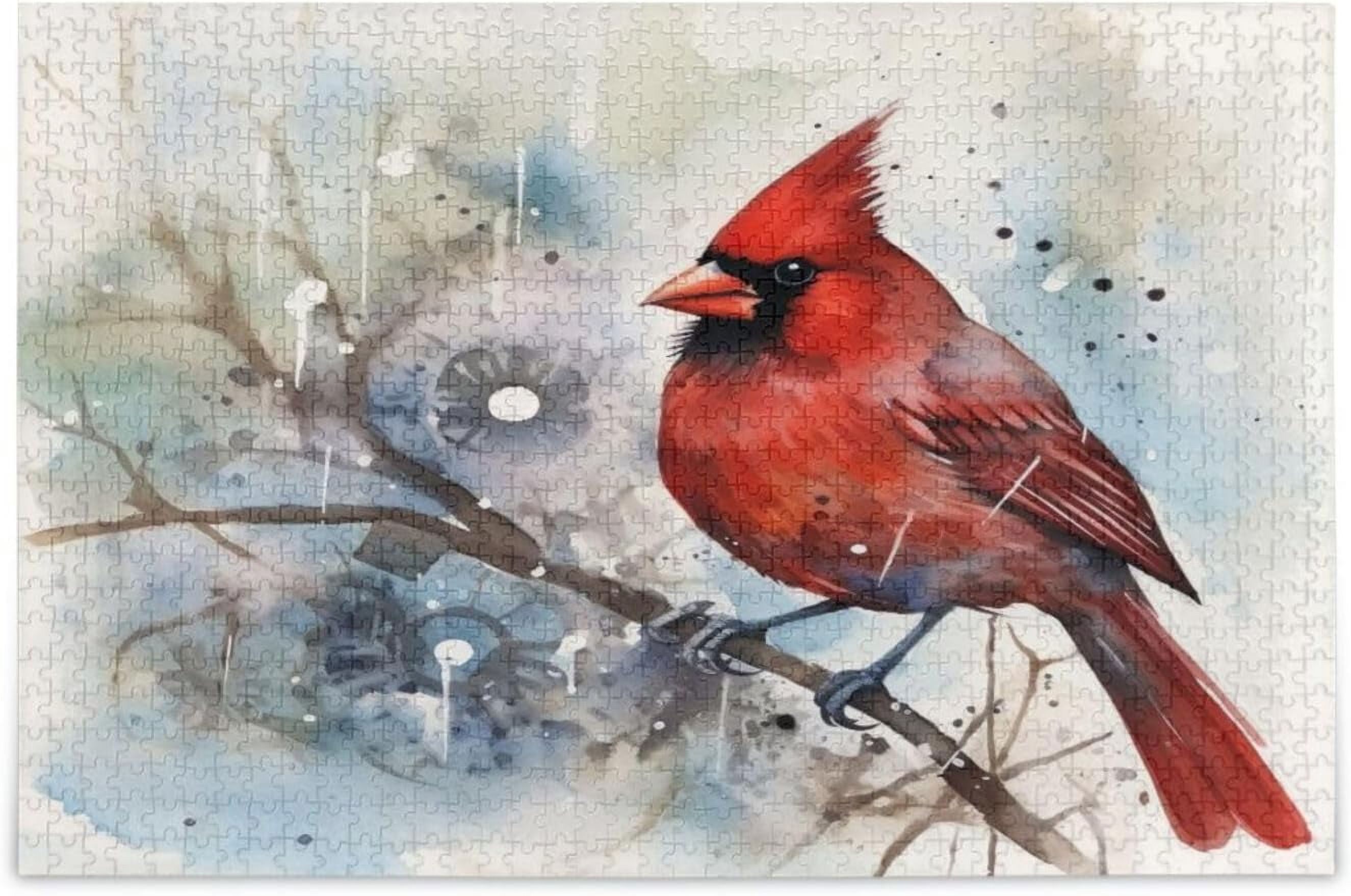 Red Bird Puzzles for Adults 500 Pieces, Die-Cut Puzzle Pieces Are Easy ...