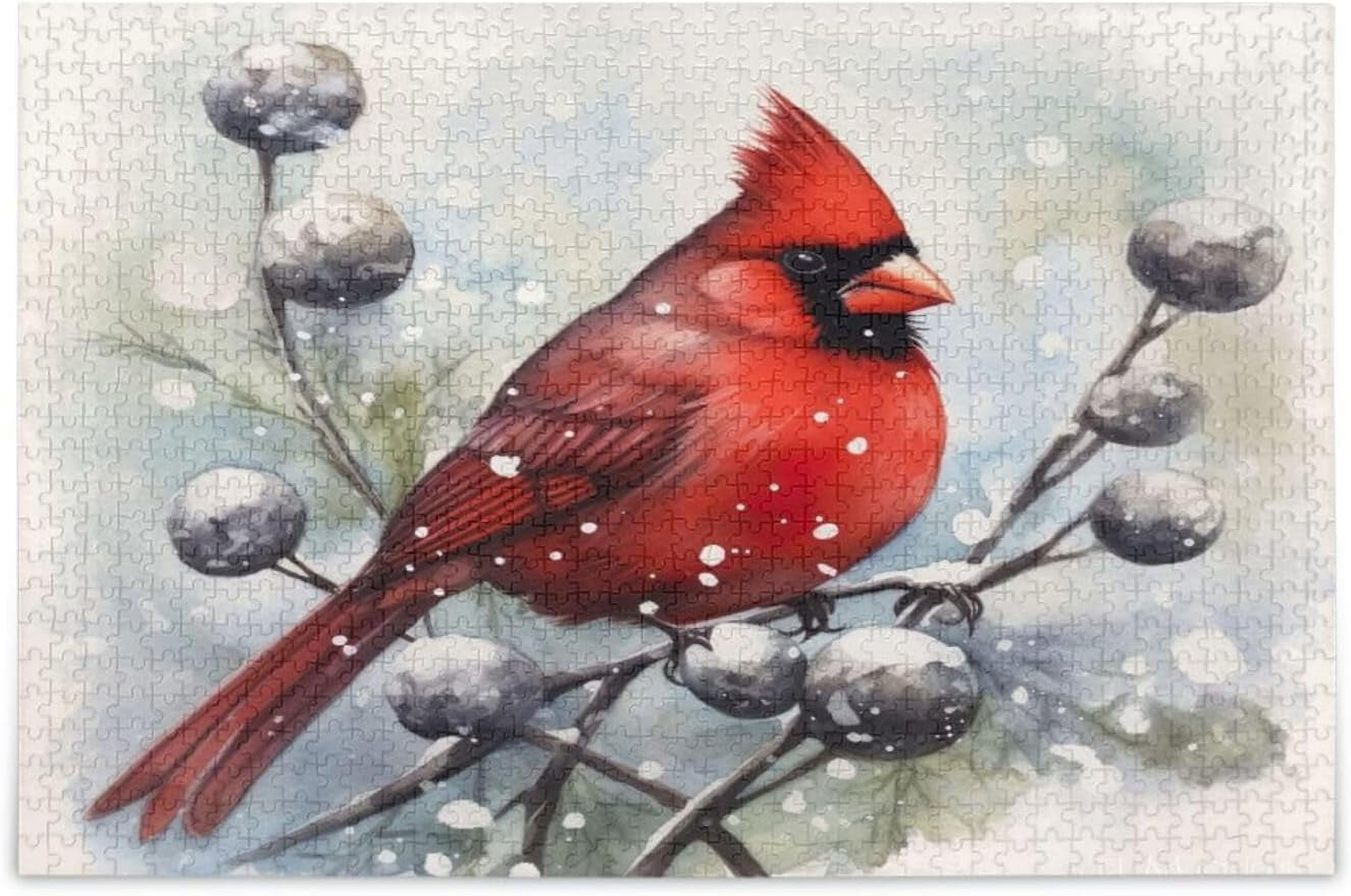 Red Bird Puzzles for Adults 500 Pieces, Die-Cut Puzzle Pieces Are Easy ...