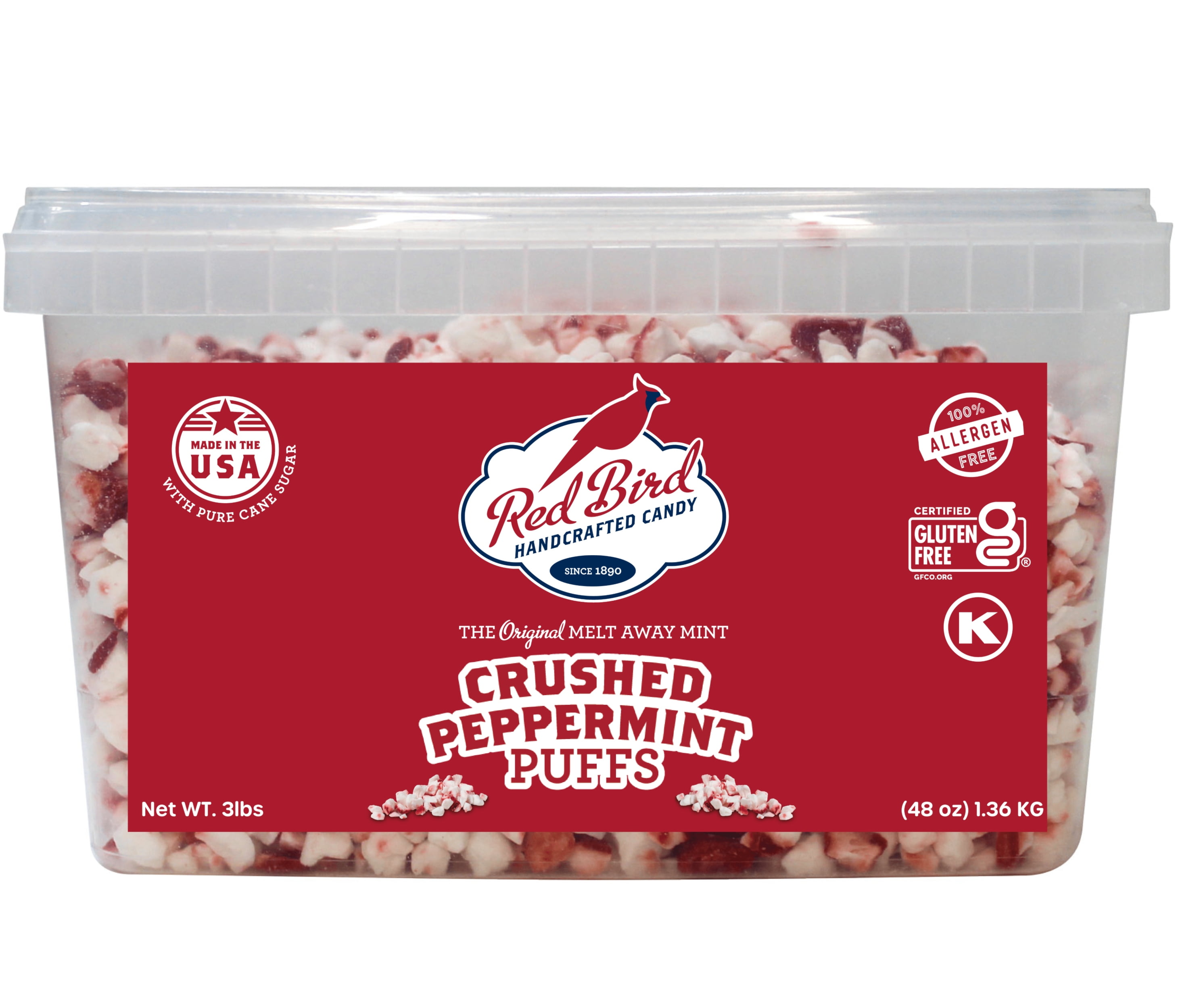 Red Bird Soft Crushed Peppermint 3 lb Bulk Tub, Dessert & Drink Topping ...