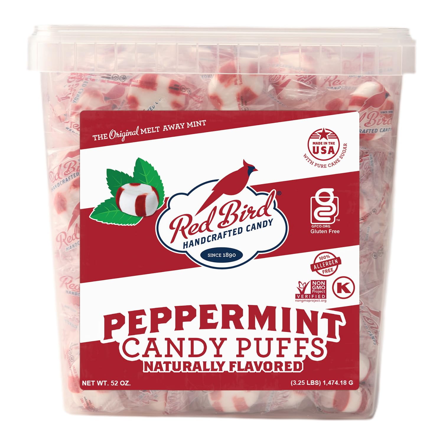 Red Bird Soft Peppermint BCF26 Candy, Individually Wrapped, Gluten Free ...