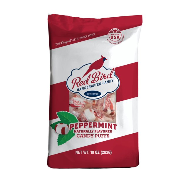 Red Bird Soft Peppermint Candy Puffs, Sugar, Allergen-Free, 10 oz. Bag ...