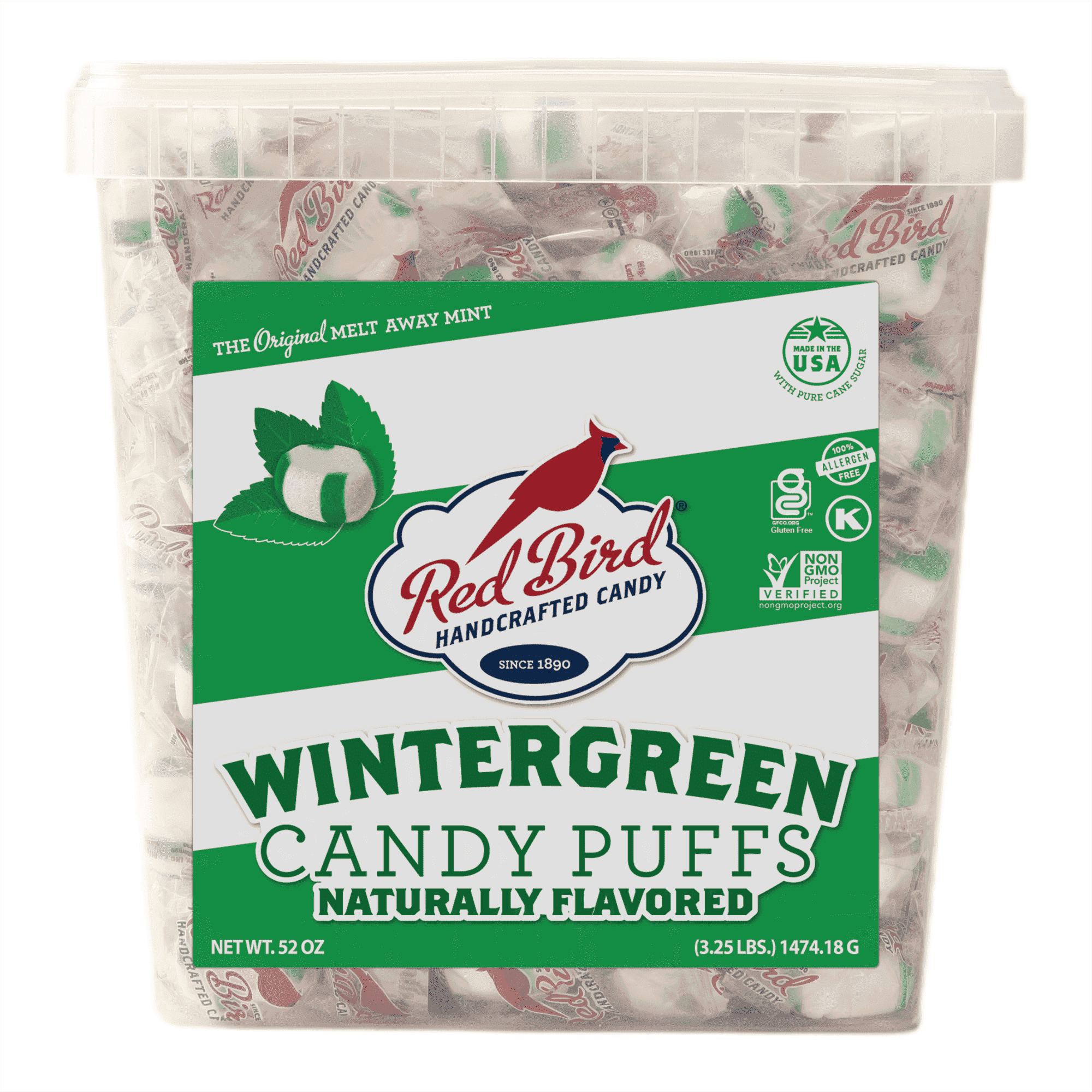 Red Bird Wintergreen Mints, Allergen-Free, 52 oz Tub - Walmart.com
