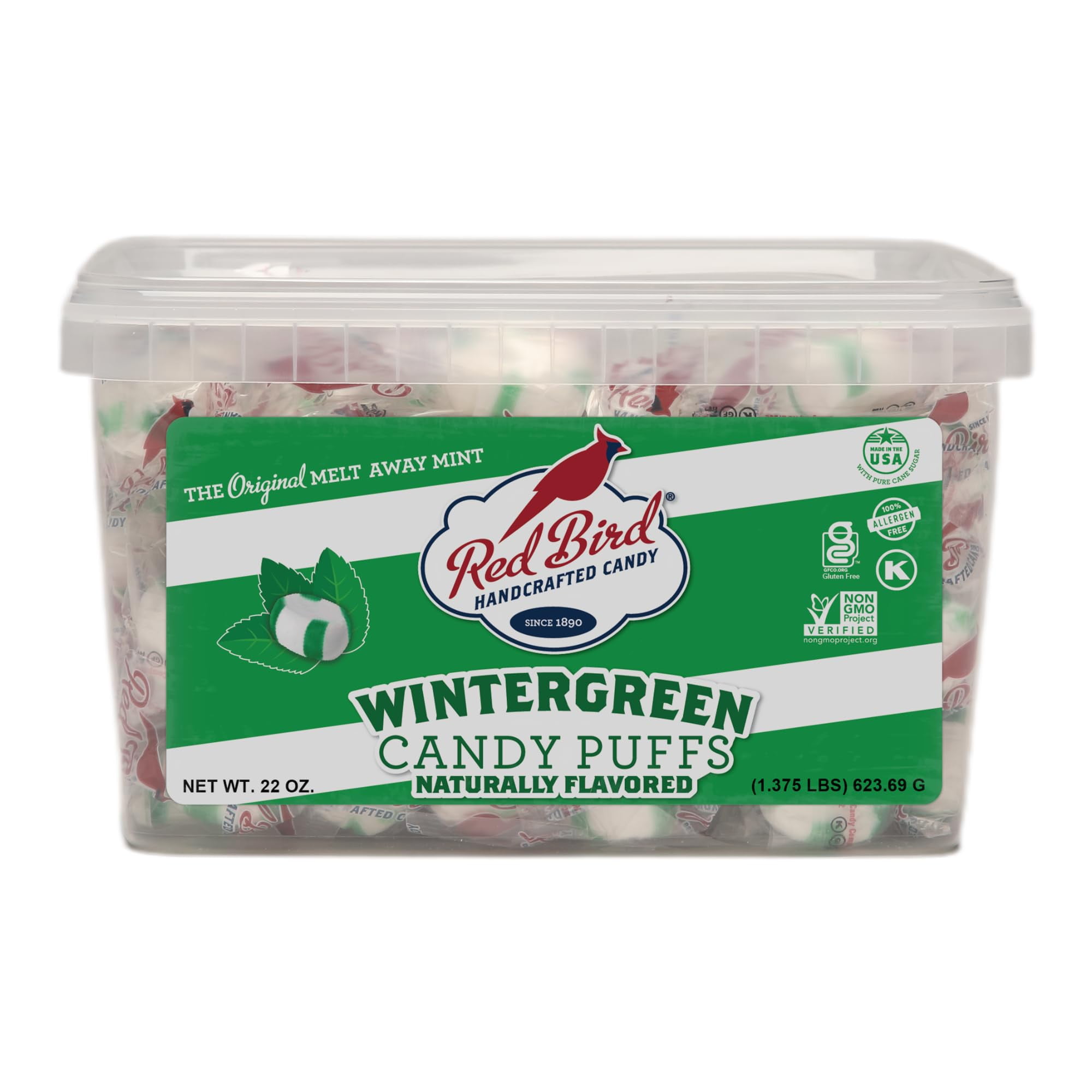Red Bird Wintergreen Mints, DMF15 Individually Wrapped Candy, Gluten ...