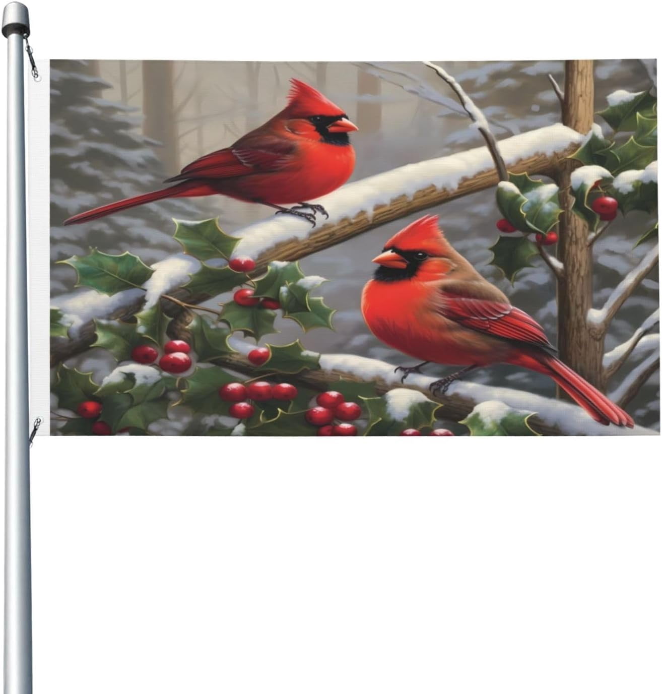 Red Birds Flag Double Side Print, Banner with Grommets, Garden Yard ...