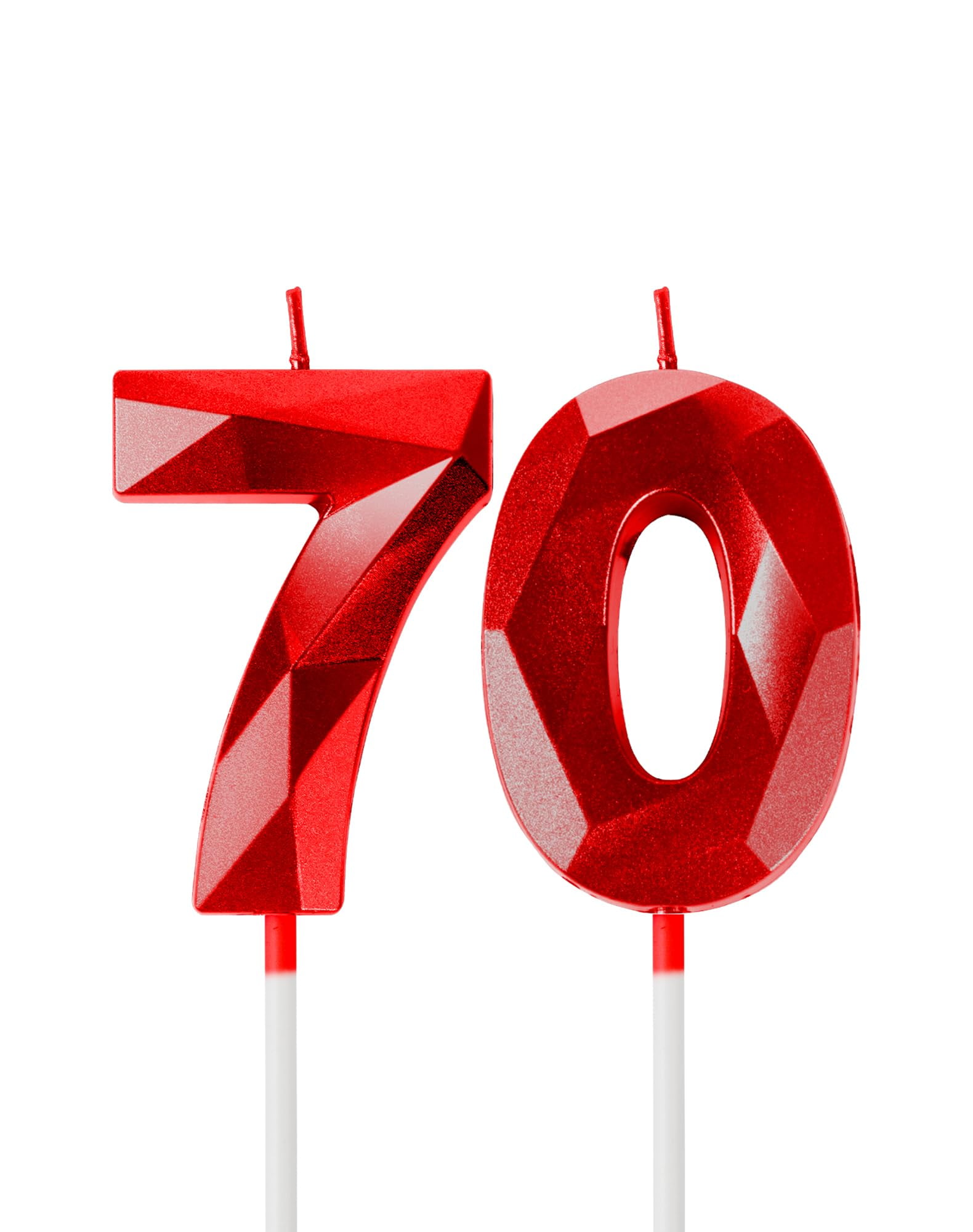 Red Birthday Candles for Cake, Number 70 Candle for 70th Birthday ...