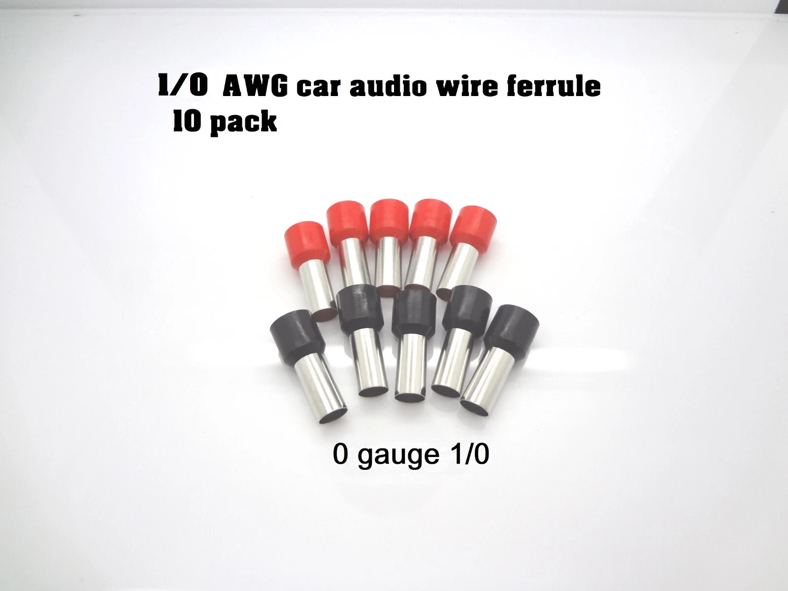 Red & Black 1/0 Gauge Wire Ferrule Car Audio Amp Amplifier Power Ground ...