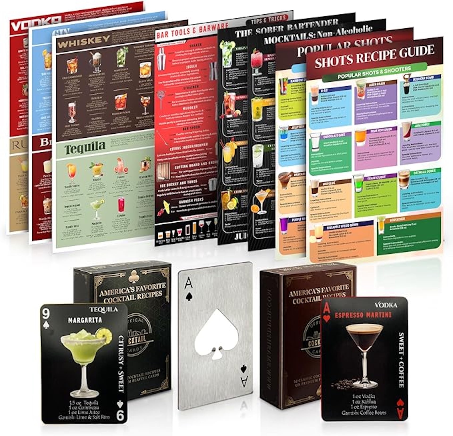 Red & Black 7 Item Bundle, Drink Mixers for Cocktails Bartender Kit ...