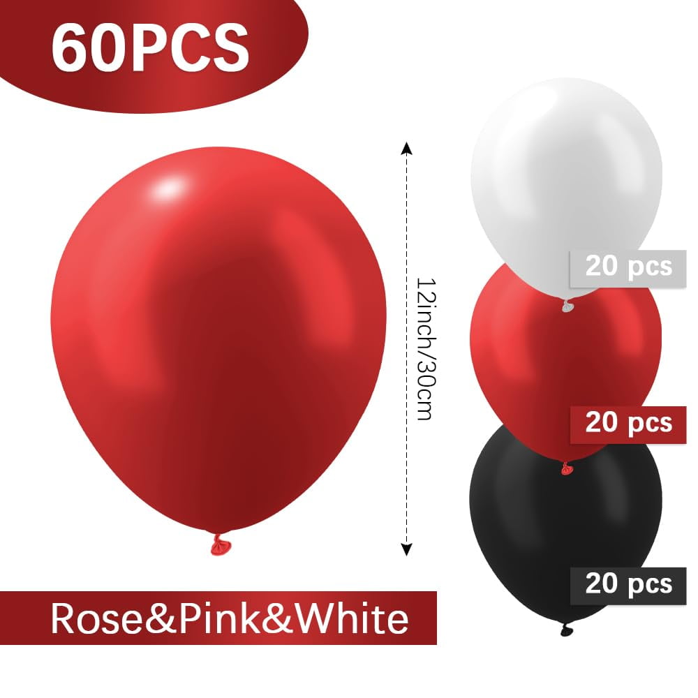 Red And Black AJH3 Balloons Arch Kit Black Red Latex Matte Balloon ...