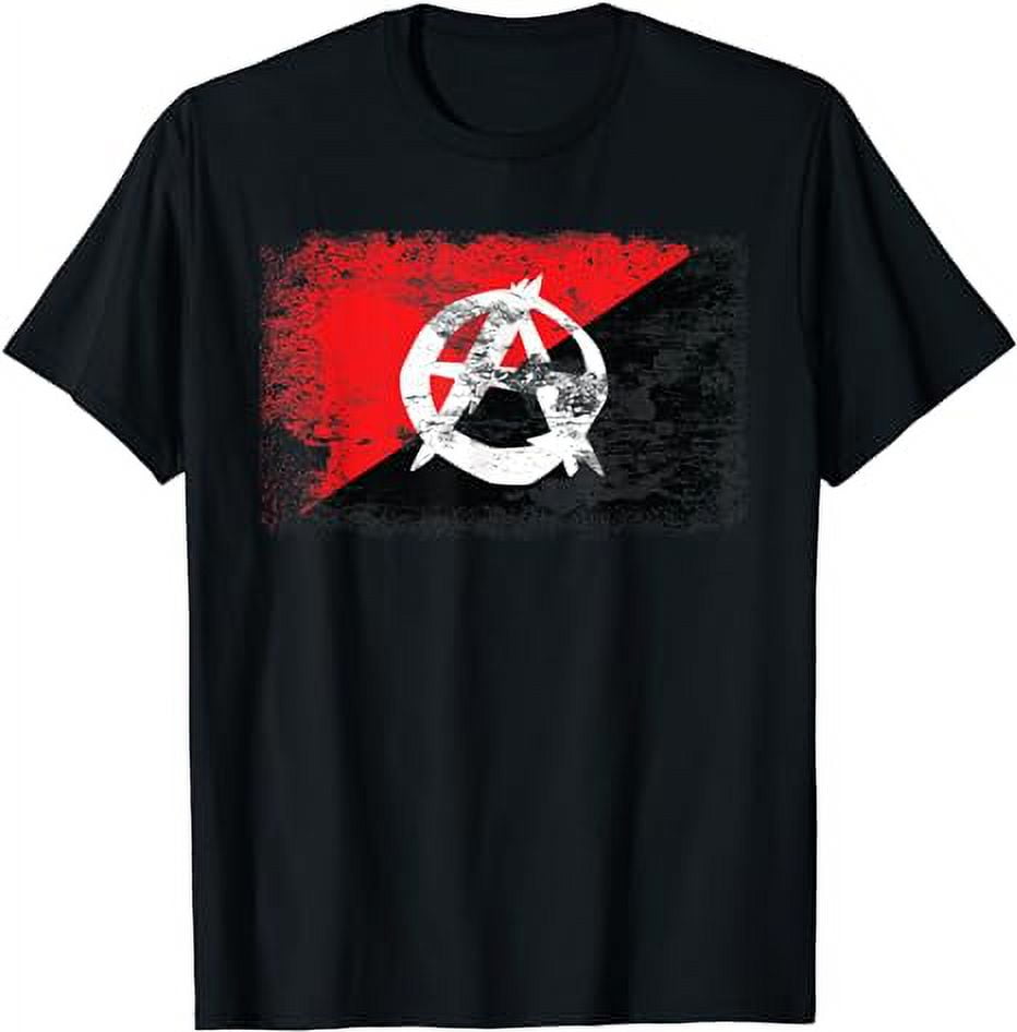 Red Black Anarchy Flag Symbol T-Shirt | Anarchist Flag Tee - Walmart.com