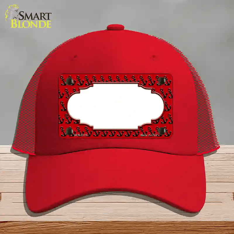 Red Black Anchor Scallop Center Novelty License Plate Hat Mesh Red ...