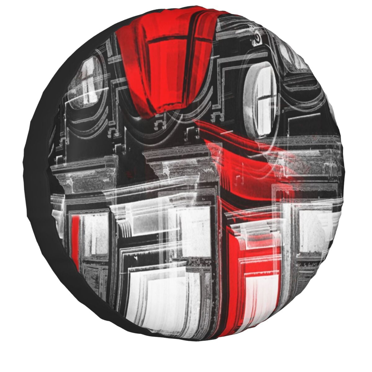 Red Black And White Twist Spare Tire Cover Case Bag Pouch Abstract ...