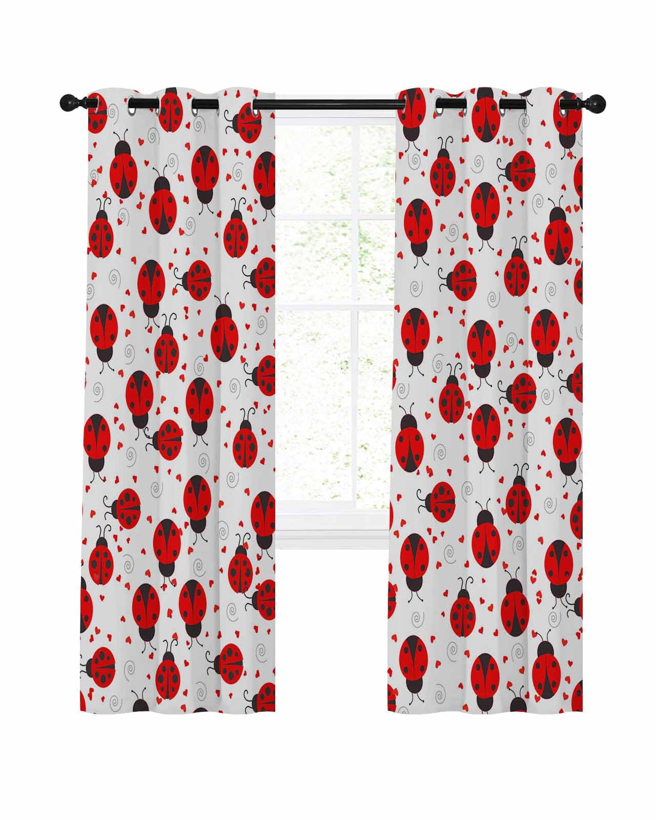 Red Black Animals Blackout Curtains, Light Blocking Print Window ...