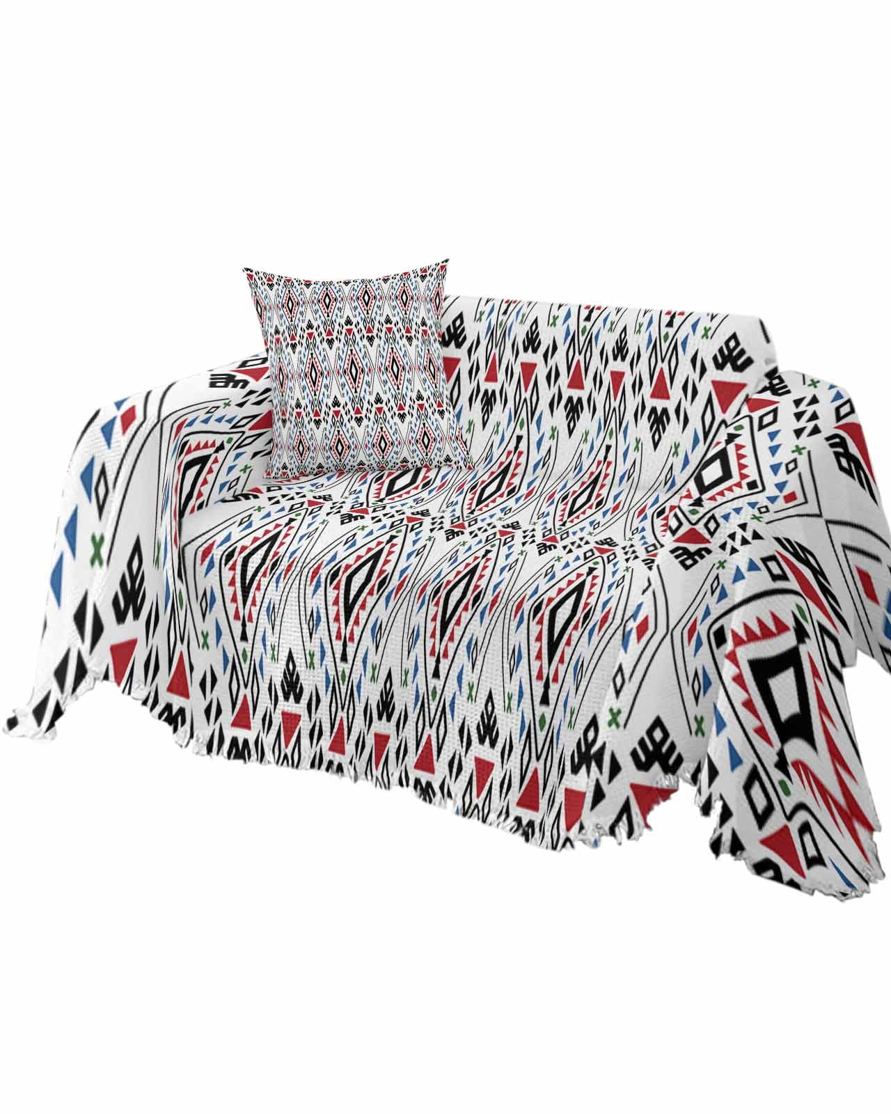 Red Black Aztec Sofa Couch Covers for Dog,Washable Sofa Throw Cover ...