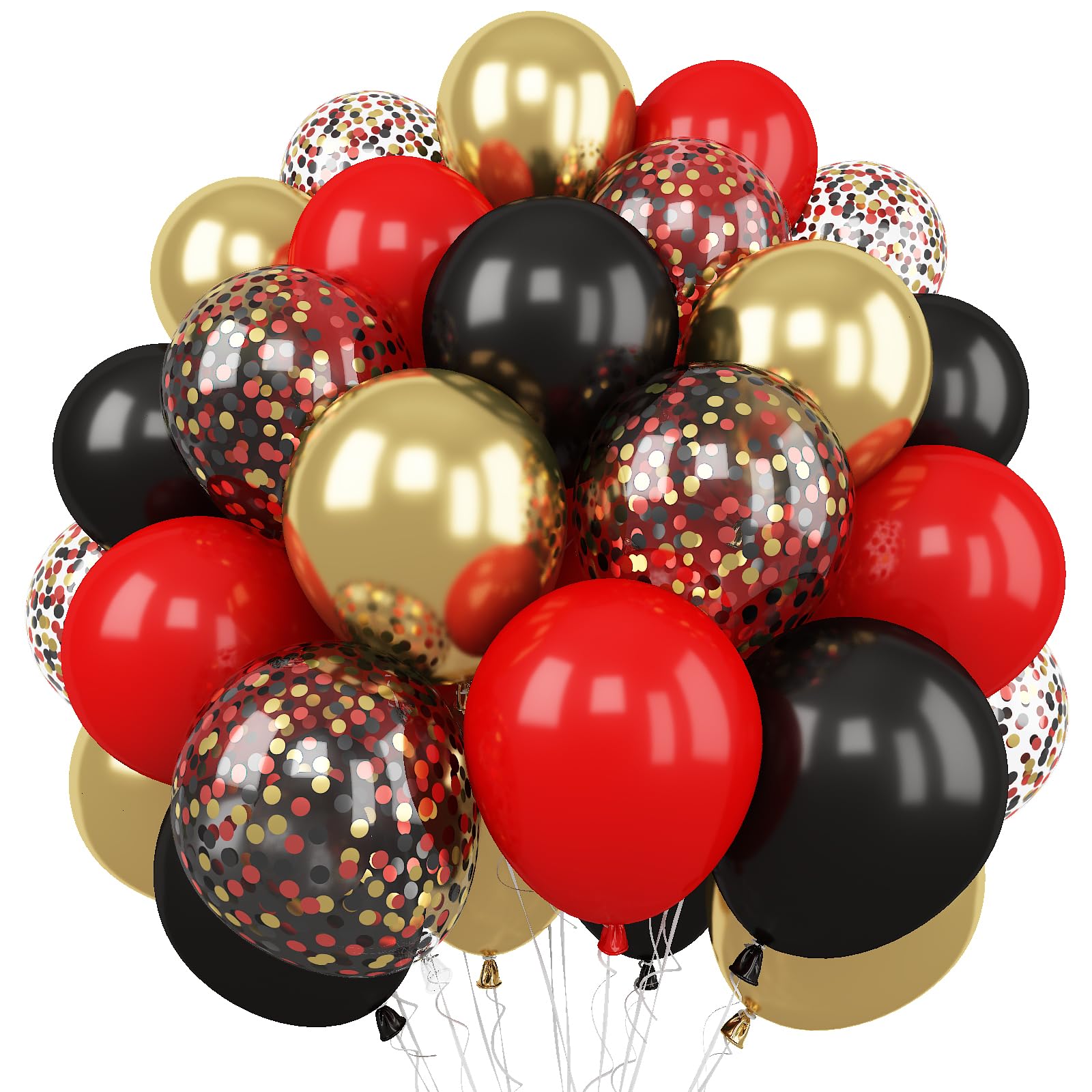 Red and Black Balloon, SSF20 60 Packs 12 Inch Red Black and Gold ...