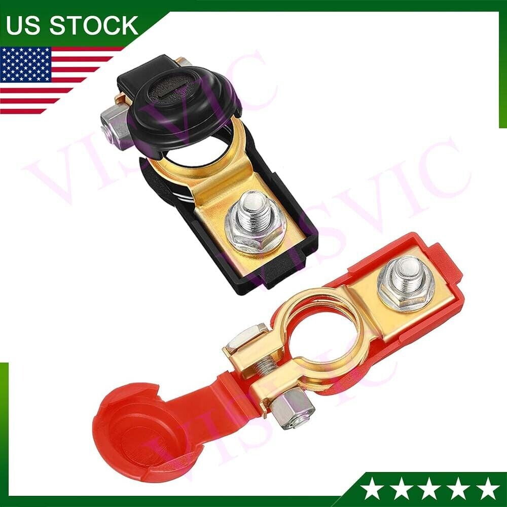 Red Black Battery Terminal Clamp Connector Clips Positive&Negative With ...